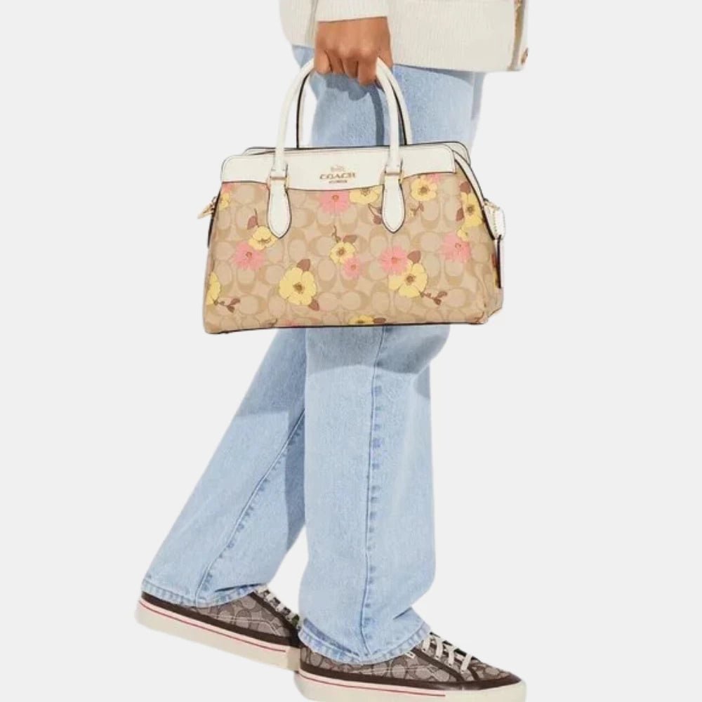 Coach Darcie Carryall In Signature Canvas With Floral Cluster Print