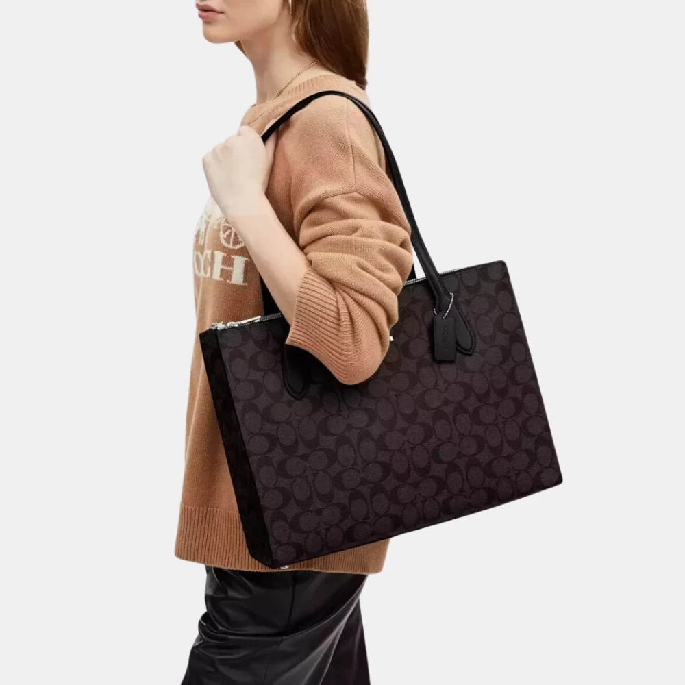 Coach Nina Carryall In Signature Canvas (Walnut/Black)